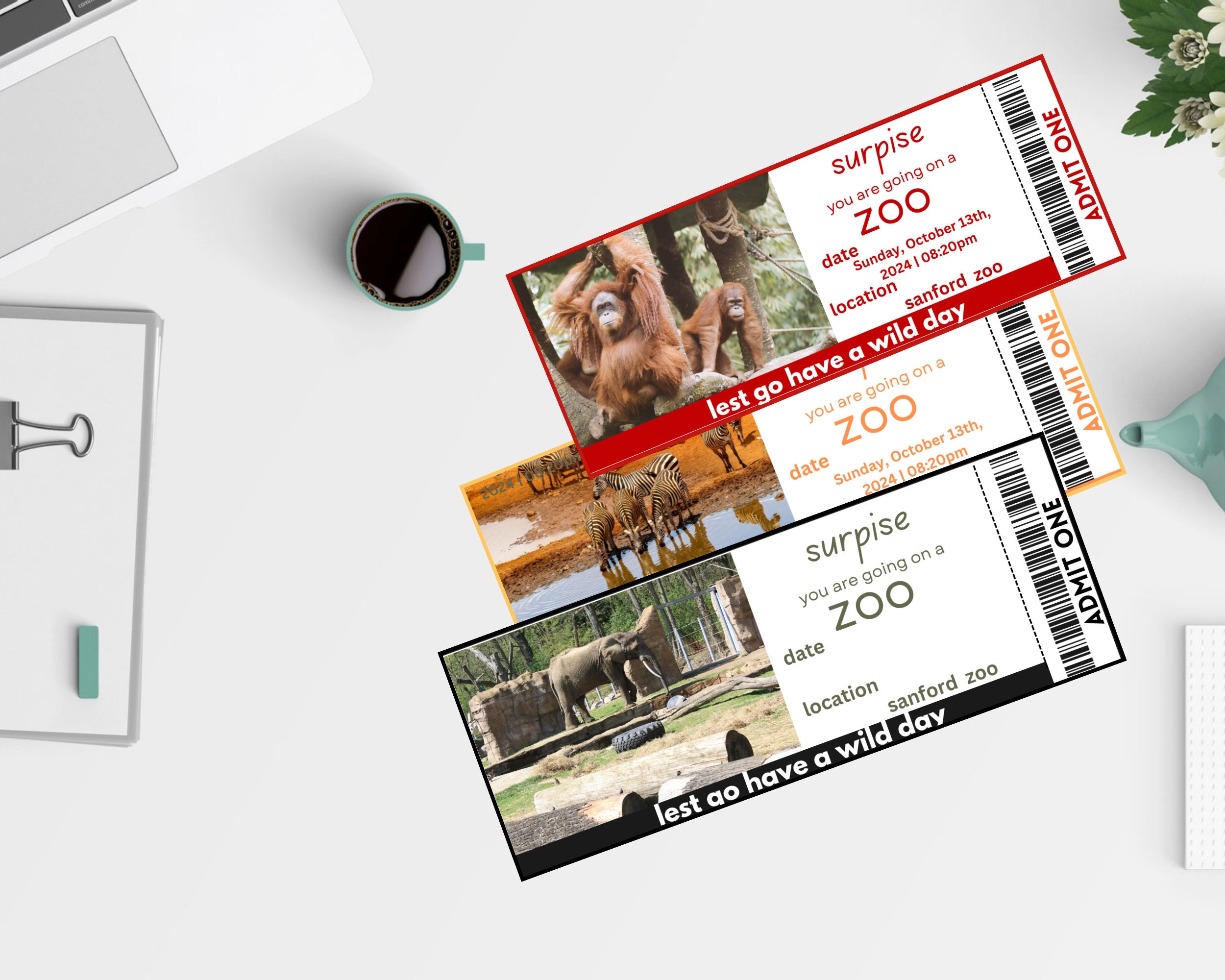 Zoo Ticket Template, Ticket Template, Certificate Template, Invitation ...
