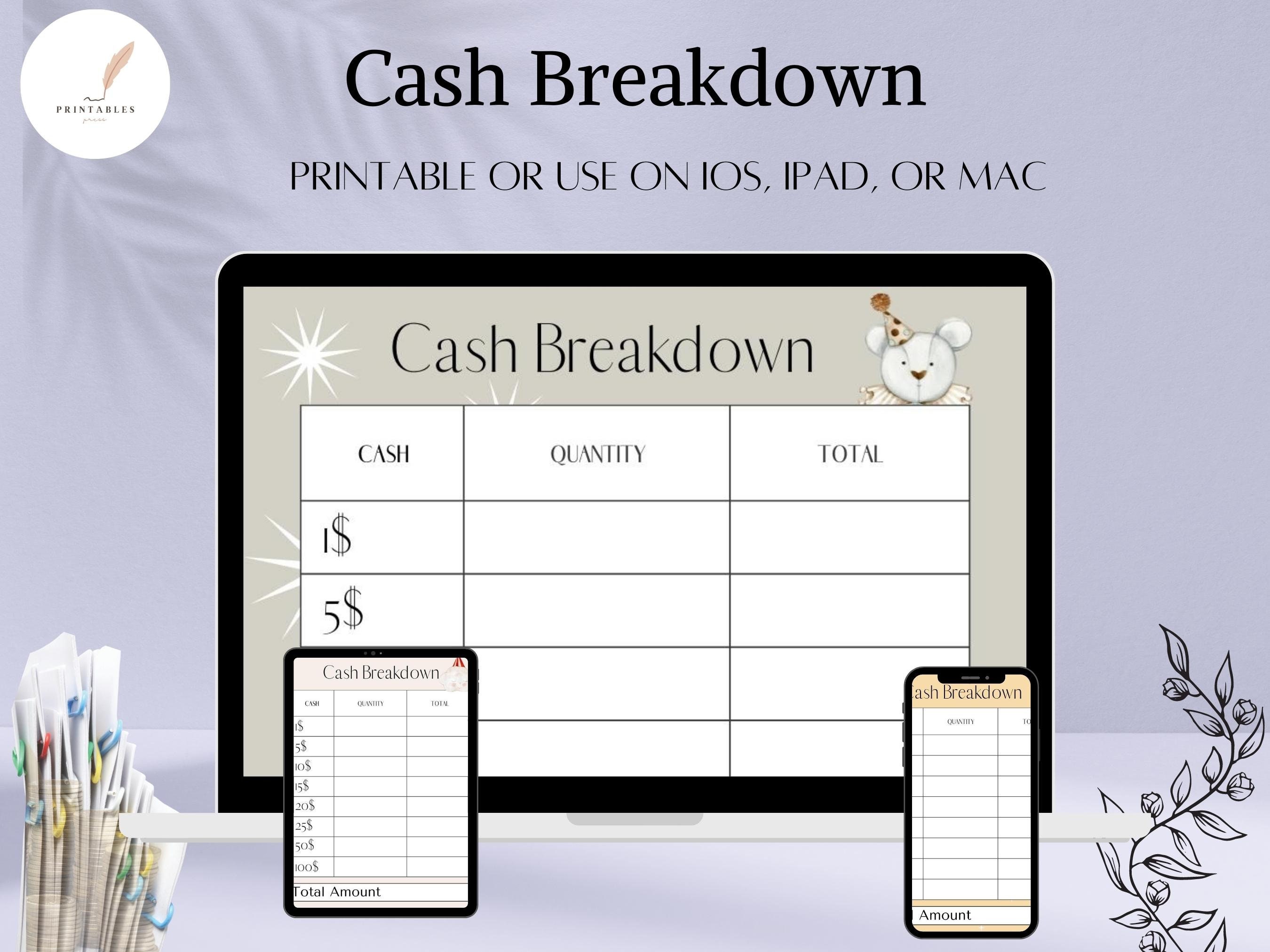 Paycheck Breakdown, Cash Envelope Inserts, Cash Envelopes Labels, Cash ...