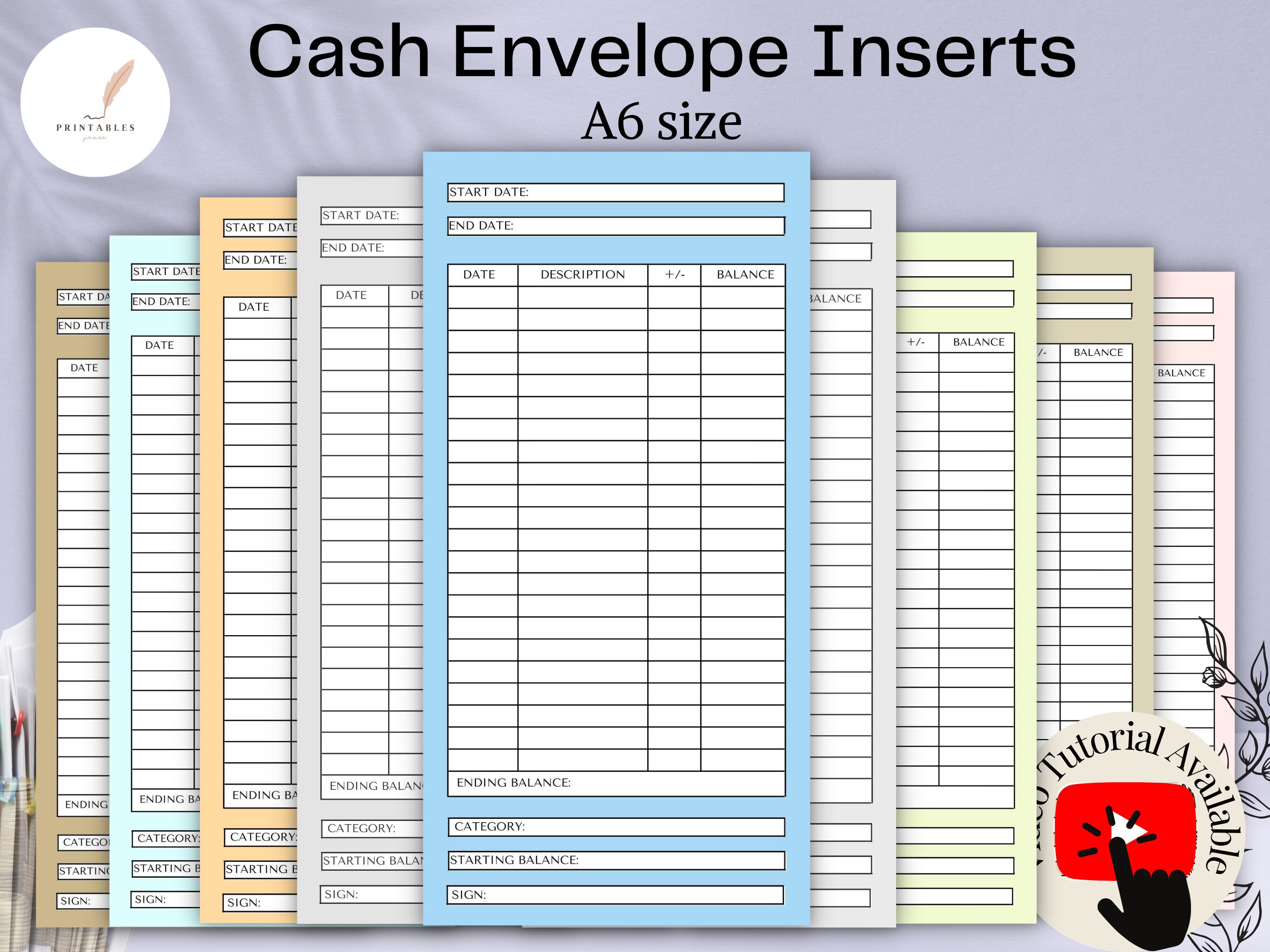 A6 Cash Envelope Insert Printable, Budget Tracker, Spending Tracker ...