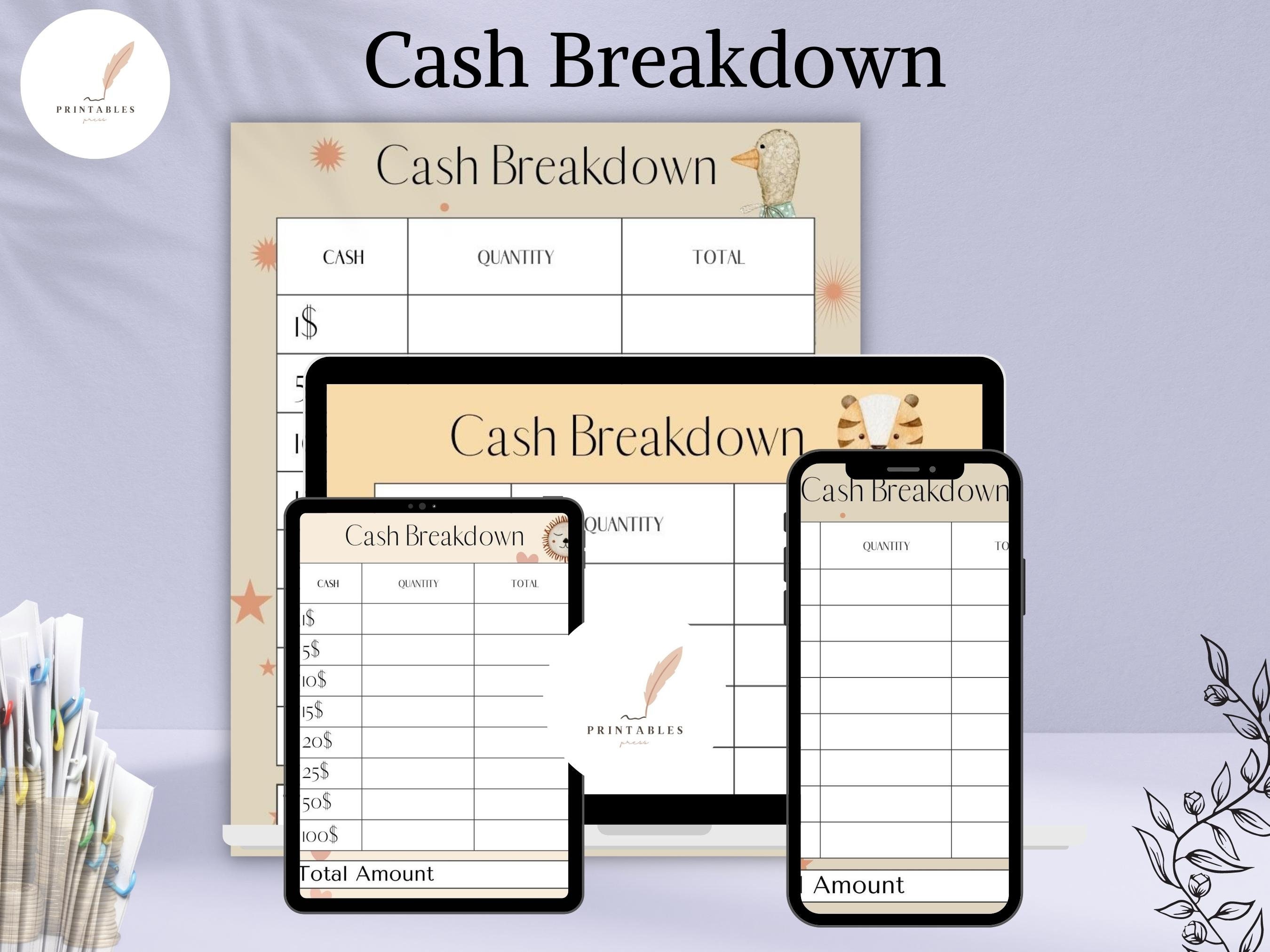 Paycheck Breakdown, Cash Envelope Inserts, Cash Envelopes Labels, Cash ...