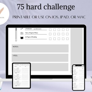 75 Hard Canva, 75 Hard Challenge Printable, A4 75 Hard Challenge Bundle ...
