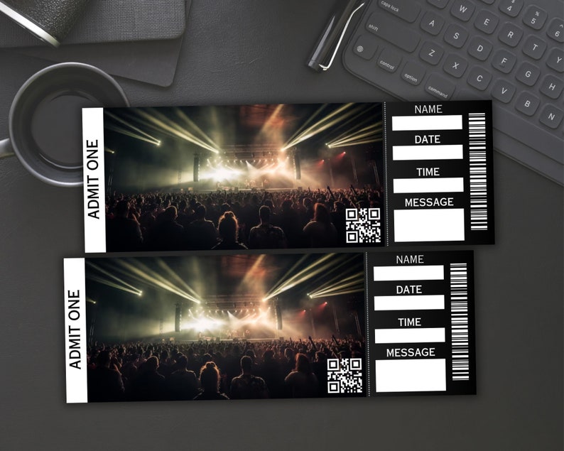 Editable Concert Ticket Template: Custom Event Keepsake (PDF) - Etsy