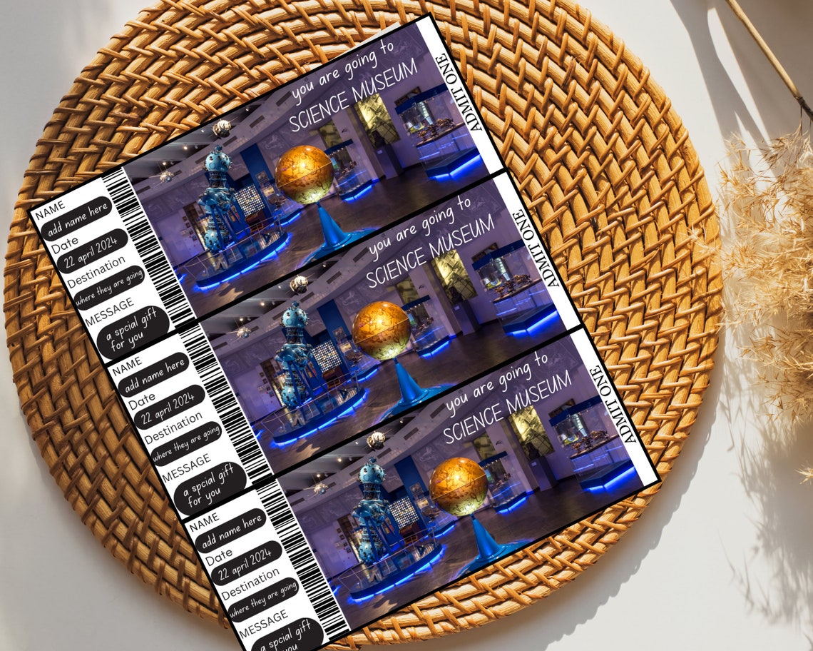 Science Museum Ticket Template, Science Museum Ticket, Editable ...