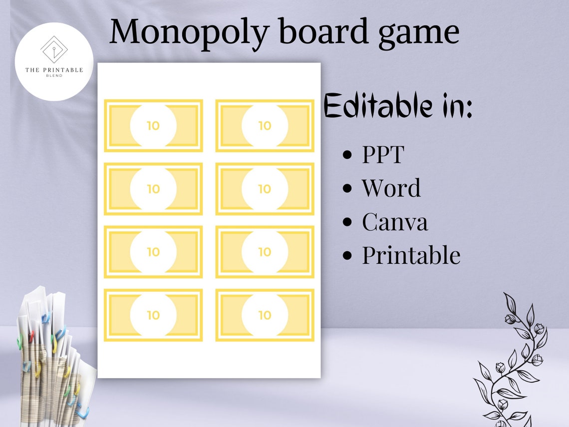 Blank Monopoly Board Game Template, Custom Monopoly Game, Party Game ...