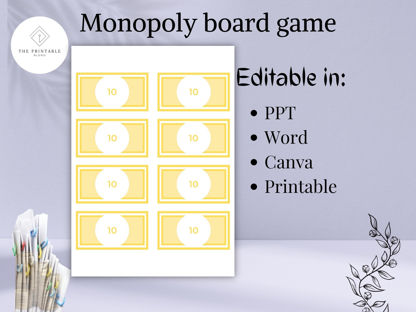 Blank Monopoly Board Game Template, Custom Monopoly Game, Party Game ...