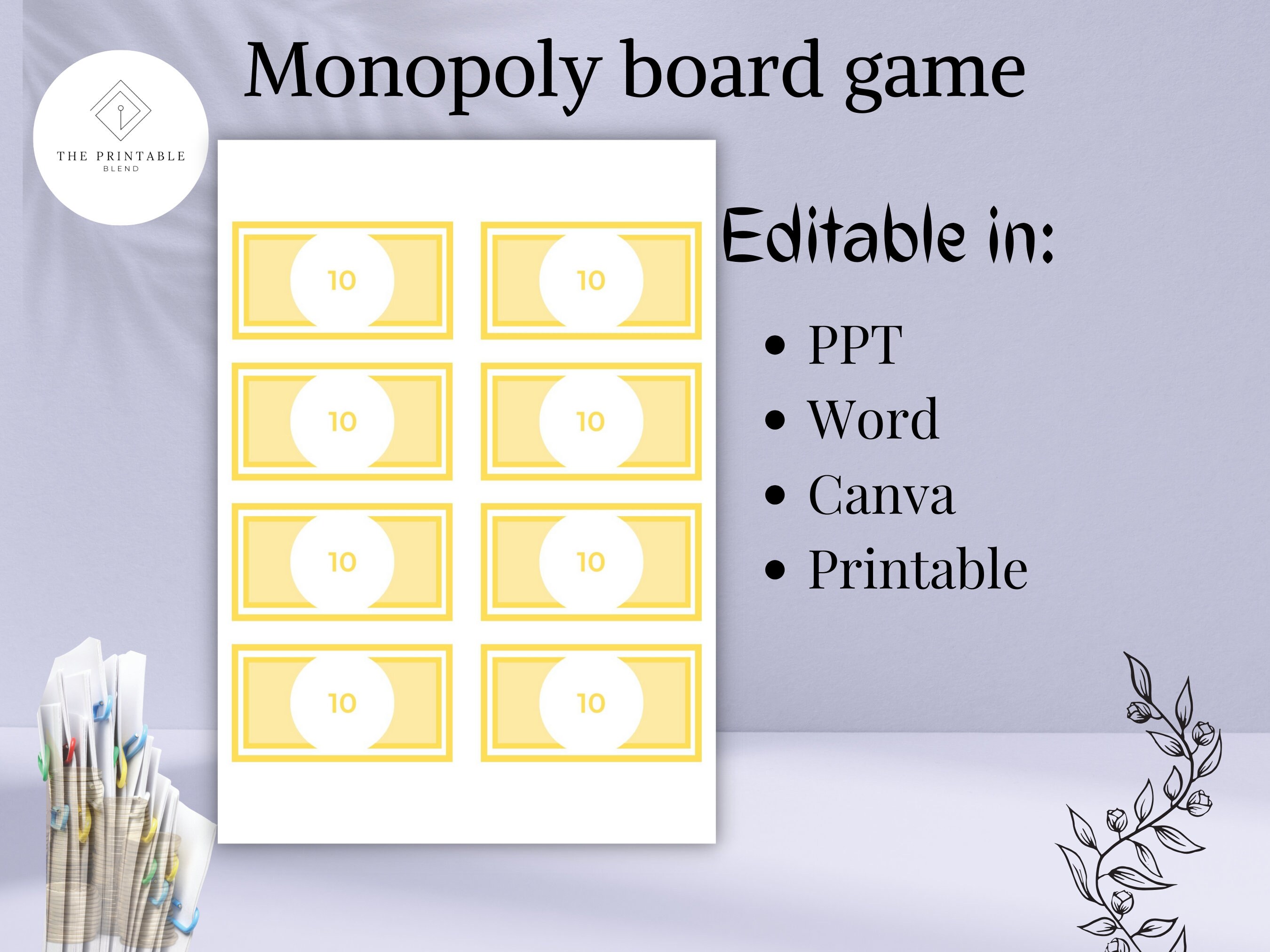Blank Monopoly Board Game Template, Custom Monopoly Game, Party Game ...