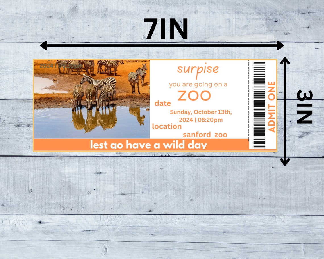 Zoo Ticket Template, Ticket Template, Certificate Template, Invitation ...