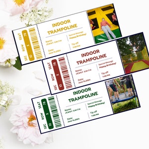 INDOOR Trampoline Park Ticket Template, Trampoline Park Surprise Reveal, Trampoline Park Gift ...