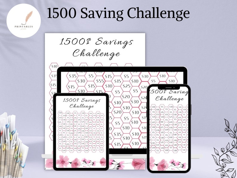 1500 Savings Challenge A6: Money Saving Printable (PDF) - Etsy