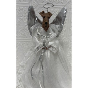 Terrier Dog Angel Tree Topper With Silver Wings ~ Kits by Fun Piece ...