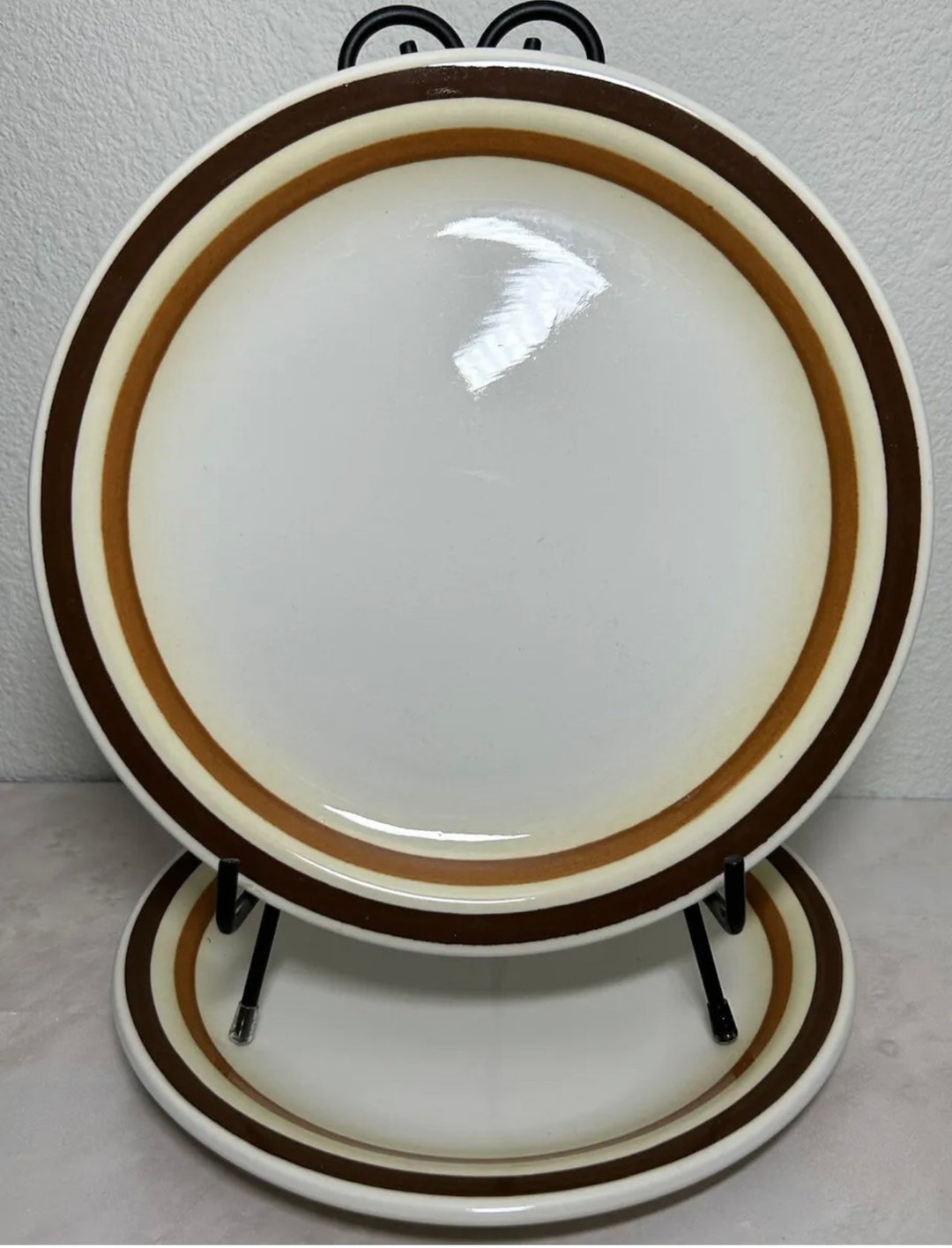 Vintage Buffalo Restaurant Ware Dinner Plates: Brown Stripe, 1960s - Etsy