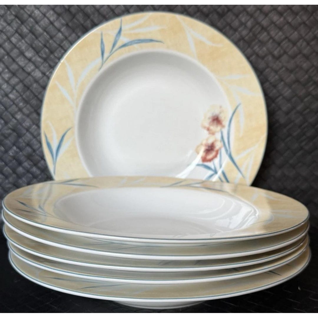 Mayfair & Jackson Floral Soup Bowls: Wide Rim Set of 6 - Etsy