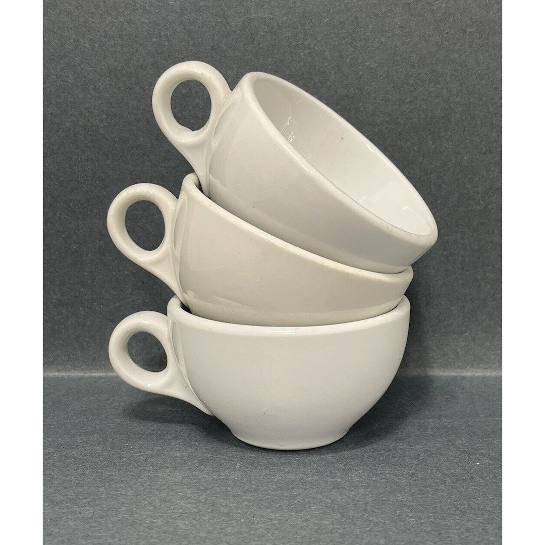 3 White Restaurant Ware Cups MUGS Jackson Vitrified China Falls Creek ...