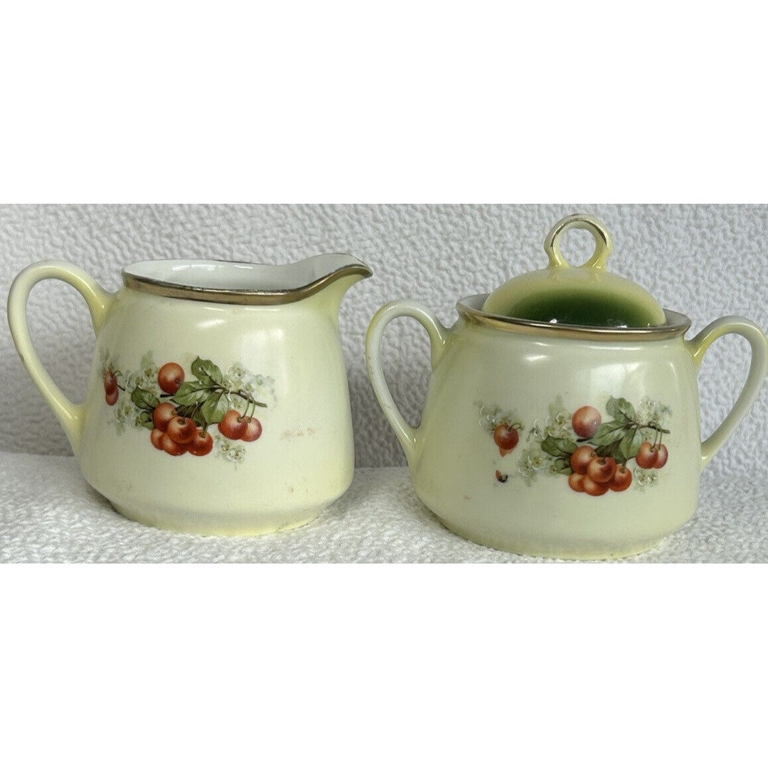Antique Creamer Sugar Three Crown Pottery Unger & Schlilde C1906-1916 ...