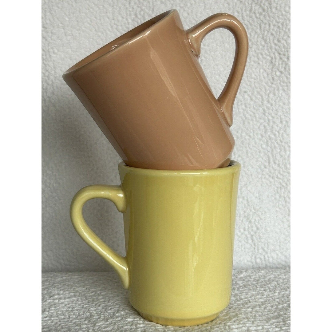 Vintage Homer Laughlin Denver Coffee Cups/mugs Sunflower Yellow ...