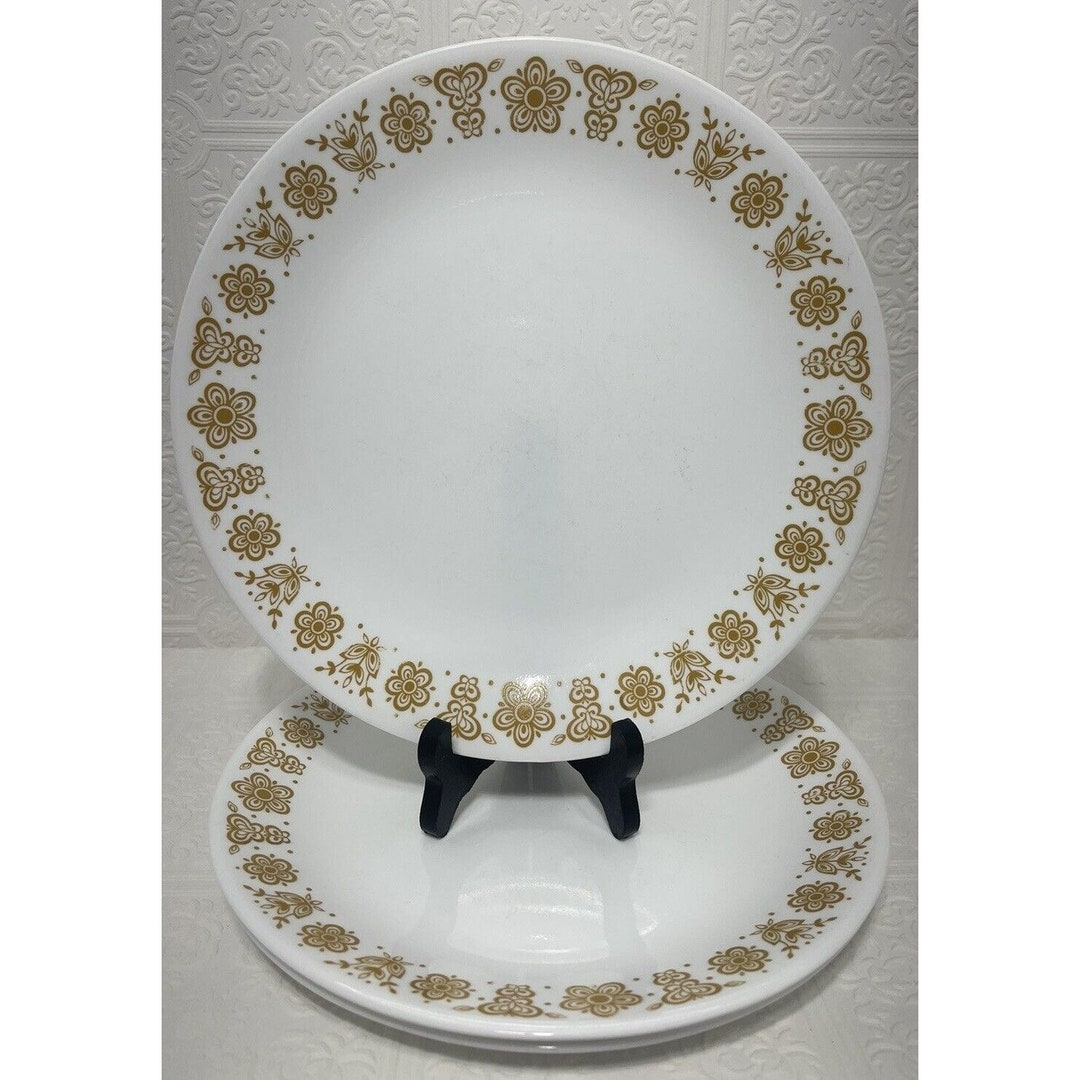 Corelle Butterfly Gold DINNER PLATES VINTAGE 1970s Pieces Set of 3 - Etsy