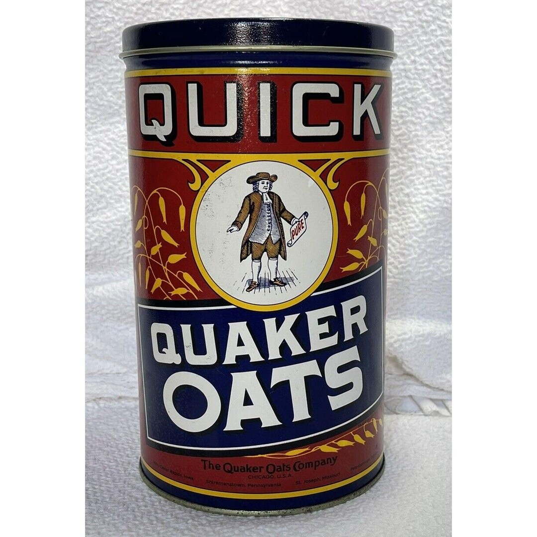 Vintage 1990 Quick Quaker Oats Tin Limited Edition Advertising ...