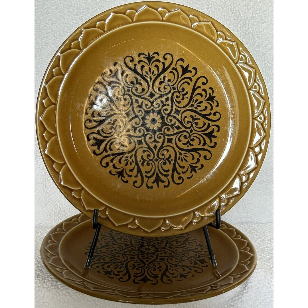 Vintage Golden Seville by Genuine Stoneware Japan Set of 2 Dinner ...