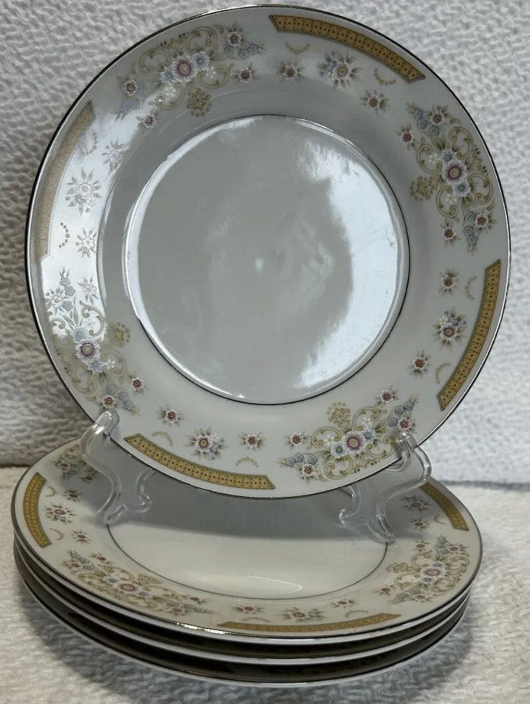 Vintage Coronet Fine China Bread Plates: Floral Gold Accent, Set of 4 ...