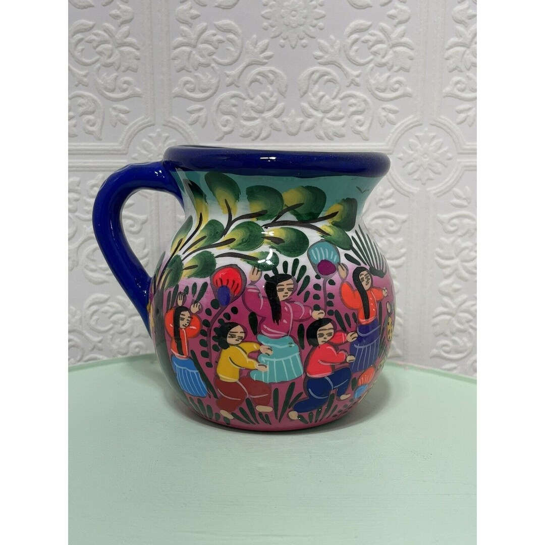 Mexican Story Telling Redware Pottery Mug - Etsy