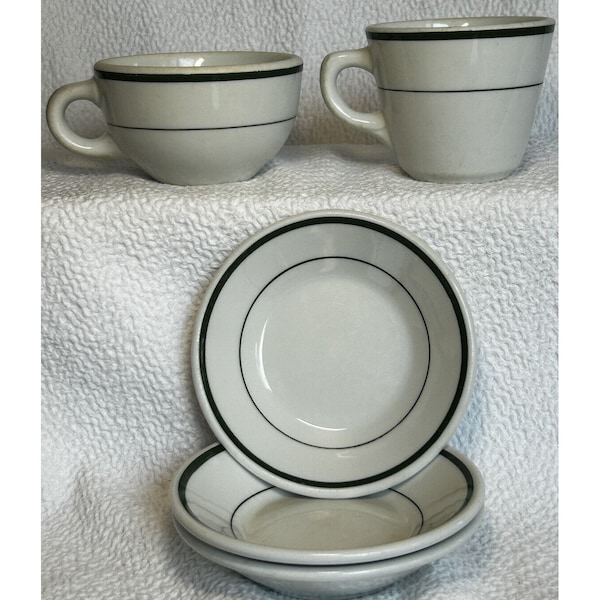 Vintage Green Stripe Restaurant Ware - Etsy
