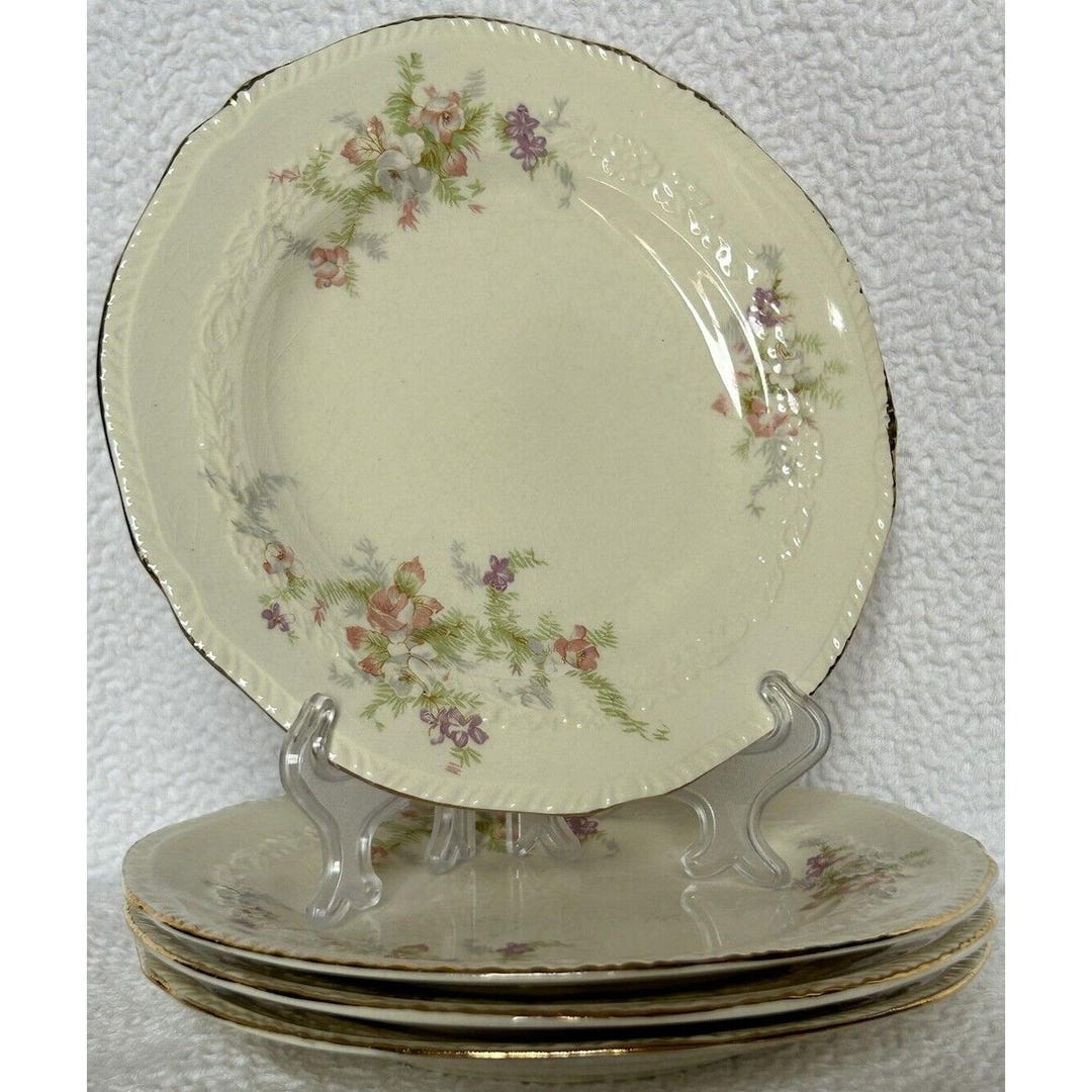 Crown Potteries Bread Plates Pattern Pattern 9107 Set of Four Vintage ...