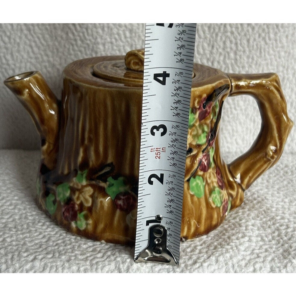 Whimsical Tree Stump Pottery Tea Pot Cabin Decor Small Size - Etsy