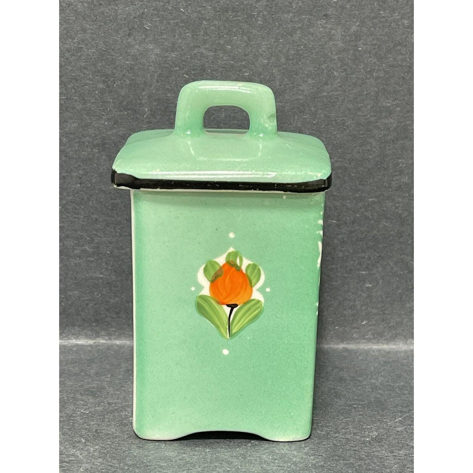 Hand Painted Pepper Canister Made in Czechoslovakia 3 Inch Rare Green ...
