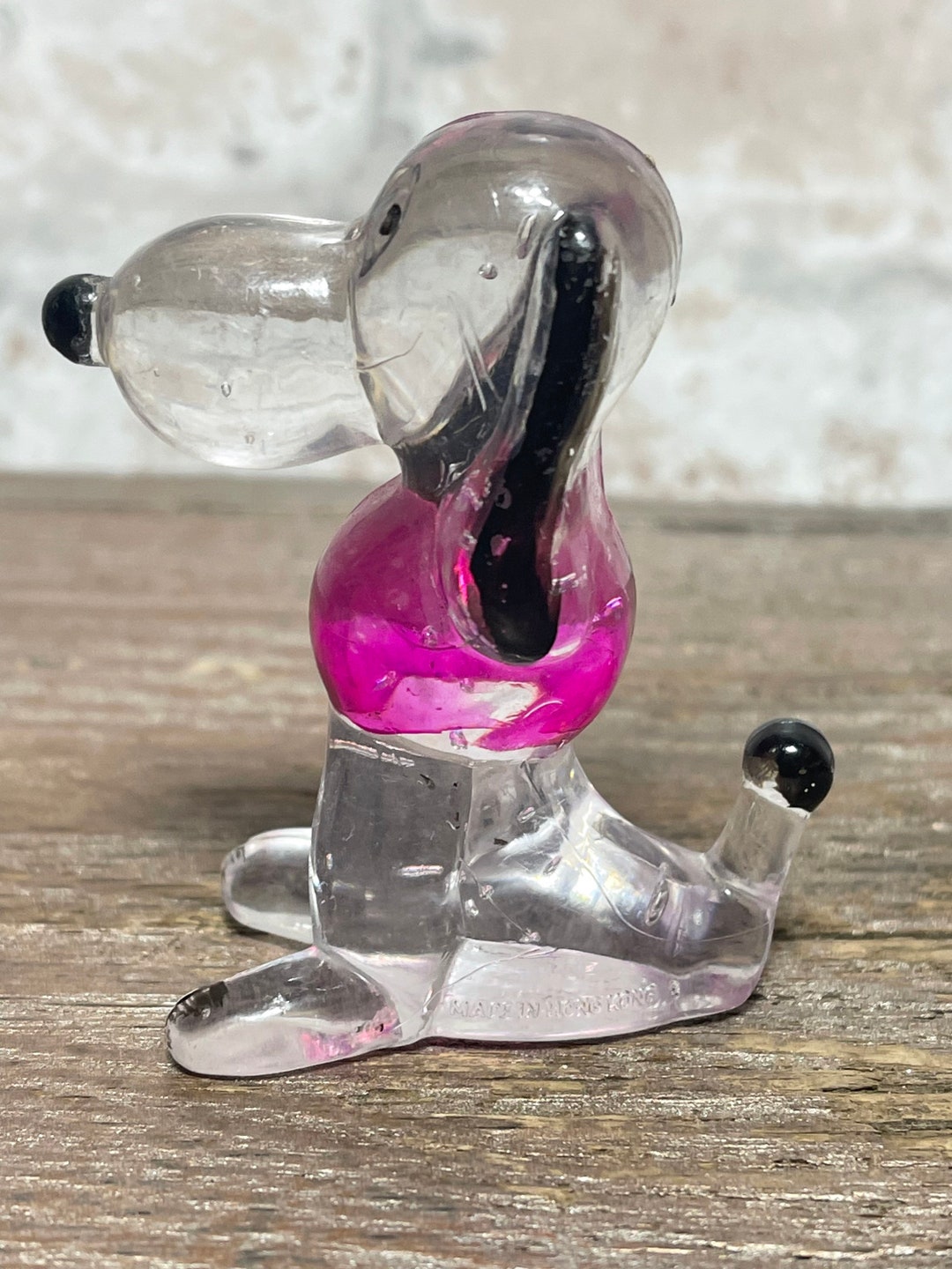 Vintage Lucite Snoopy Clear Pink Plastic Toy Figure Poodle - Etsy
