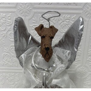 Terrier Dog Angel Tree Topper With Silver Wings ~ Kits by Fun Piece ...