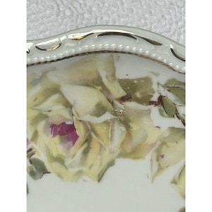 Three Crown China Dinner Plate Antique C1909-1916 Pink and Yellow Roses ...