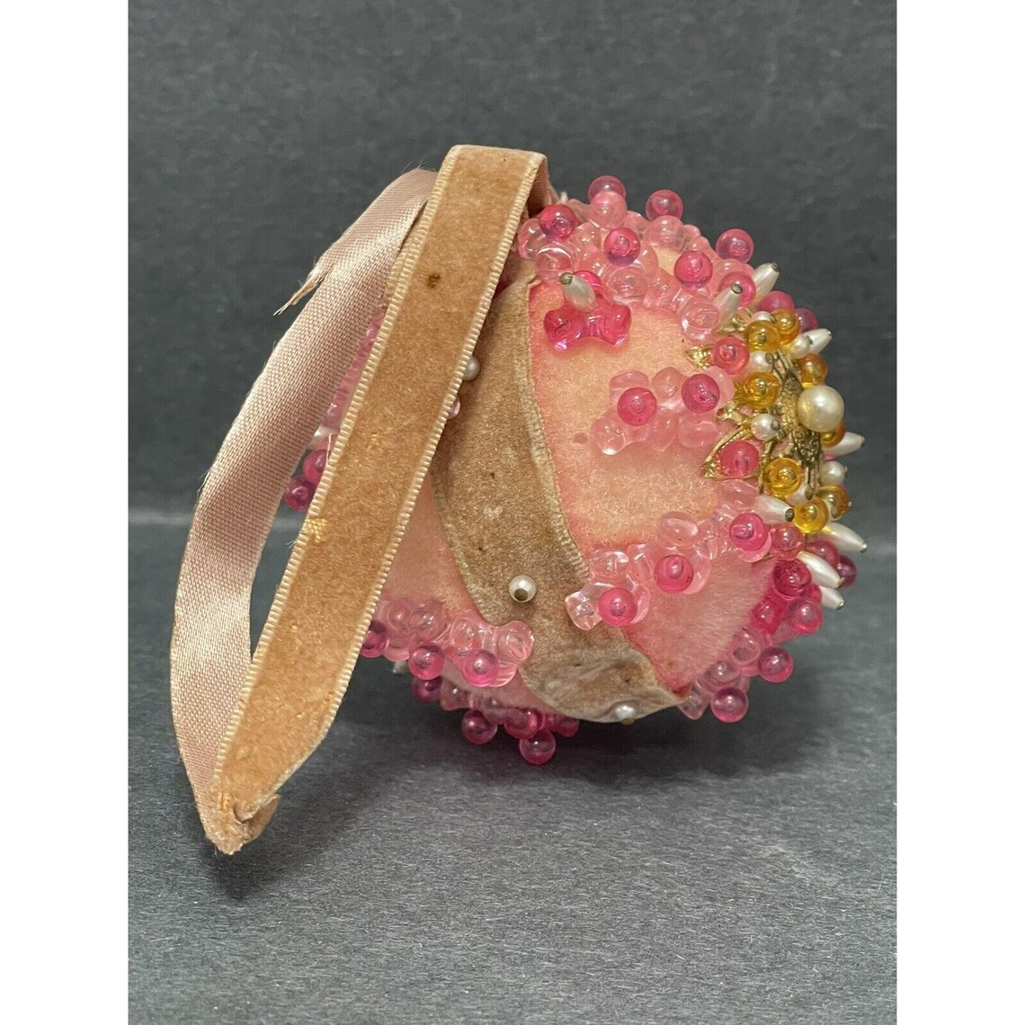 Vintage Push Pin Sequin Pink Christmas Ornament Granny Core Nostalgia ...