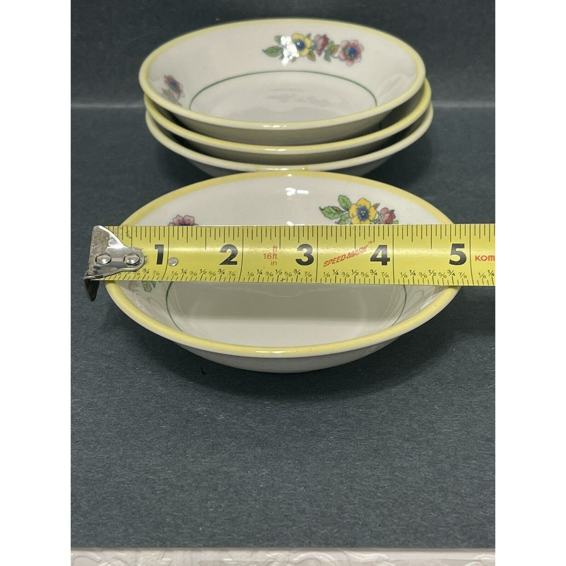 Mayer China Yellow Floral Flower Pattern 1990 Side Fruit Berry Bowl Set ...