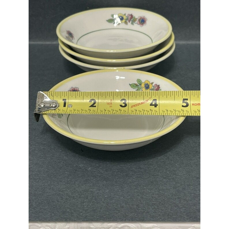 Mayer China Yellow Floral Flower Pattern 1990 Side Fruit Berry Bowl Set ...