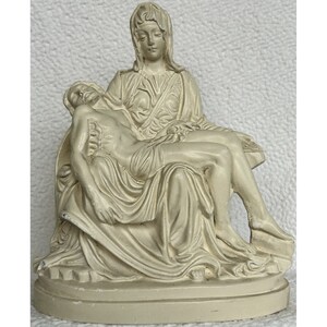 Chalkware Copy of Pieta by Michelangelo Mother Mary Holding Jesus in ...