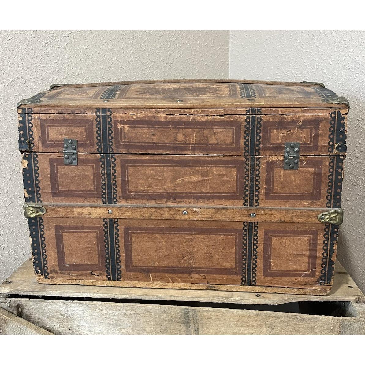 Rare Trunk 1800s Dome Top Salesman Sample or Childs Immigrant 16x10x11 ...