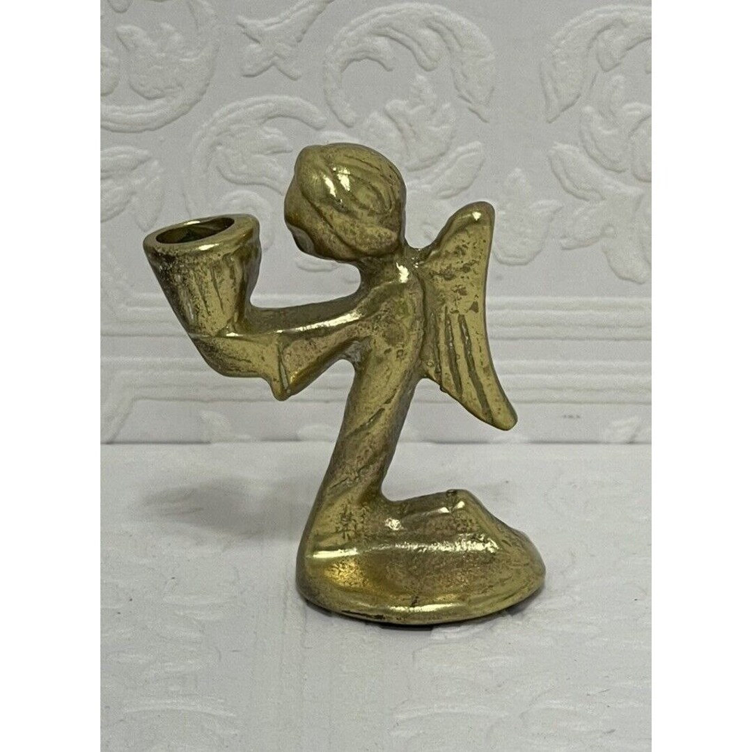 Mid Century Solid Brass Metal Angel Candleholder 1 1/2” Tall - Etsy