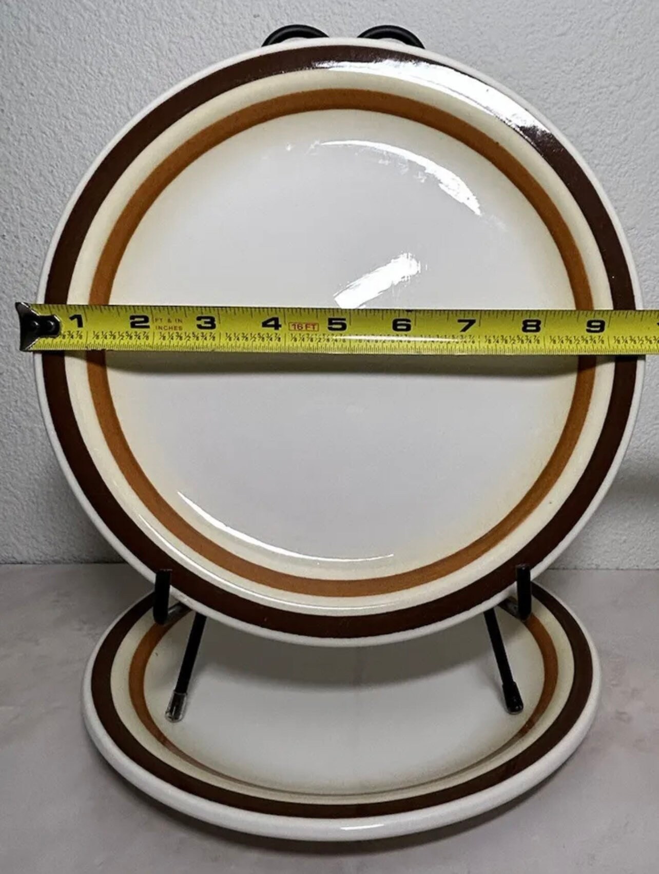 Vintage Buffalo Restaurant Ware Dinner Plates: Brown Stripe, 1960s - Etsy