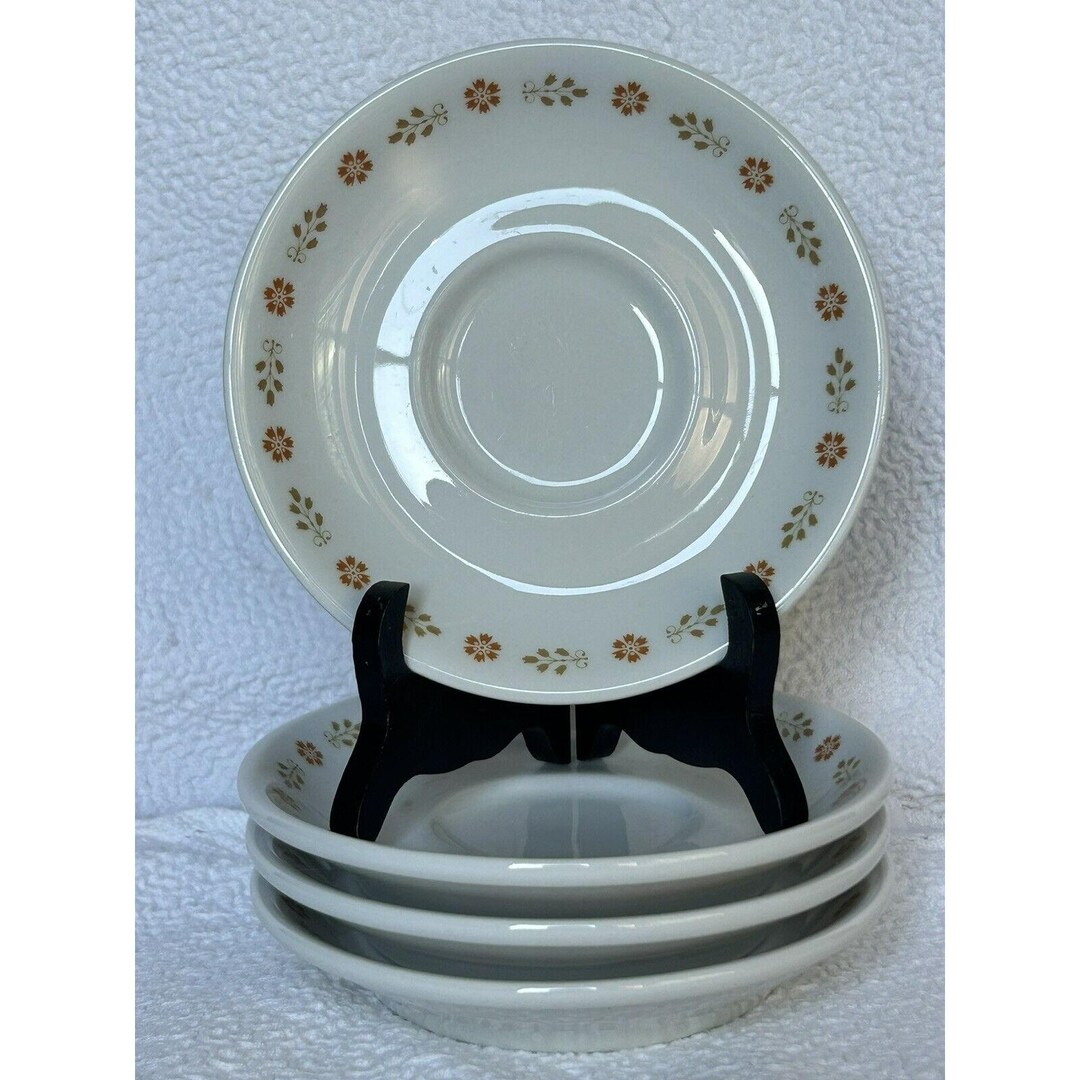 Vintage Shenango China Saucers Anchor Hocking Floral Restaurant Ware ...