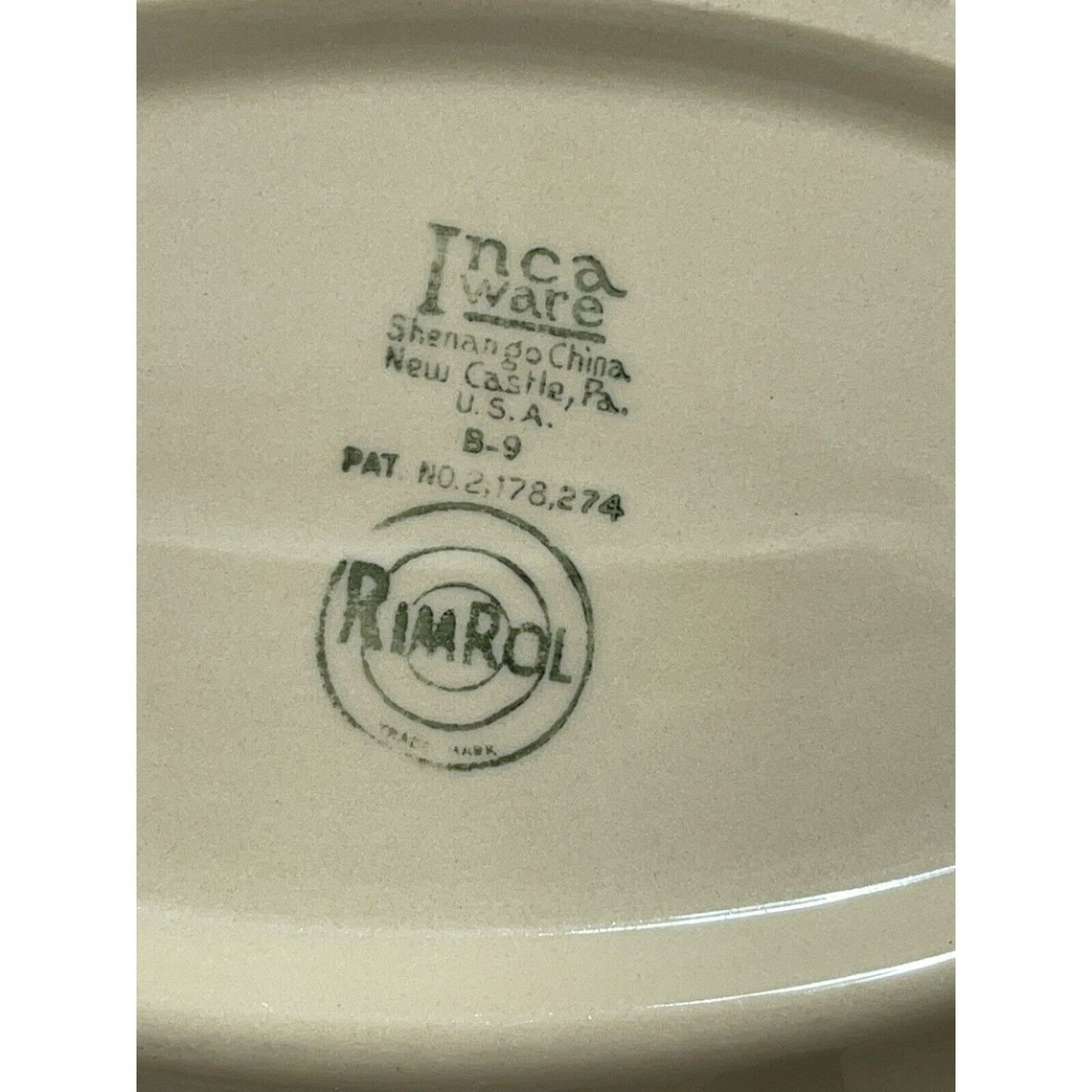 Vintage Shenango Inca Ware Rimroll Oval Plate Cream Color EUC - Etsy