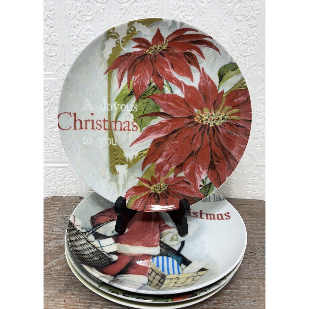 Pottery Barn Nostalgic Christmas Carol Holiday Plates 8 Retired Lot Set ...