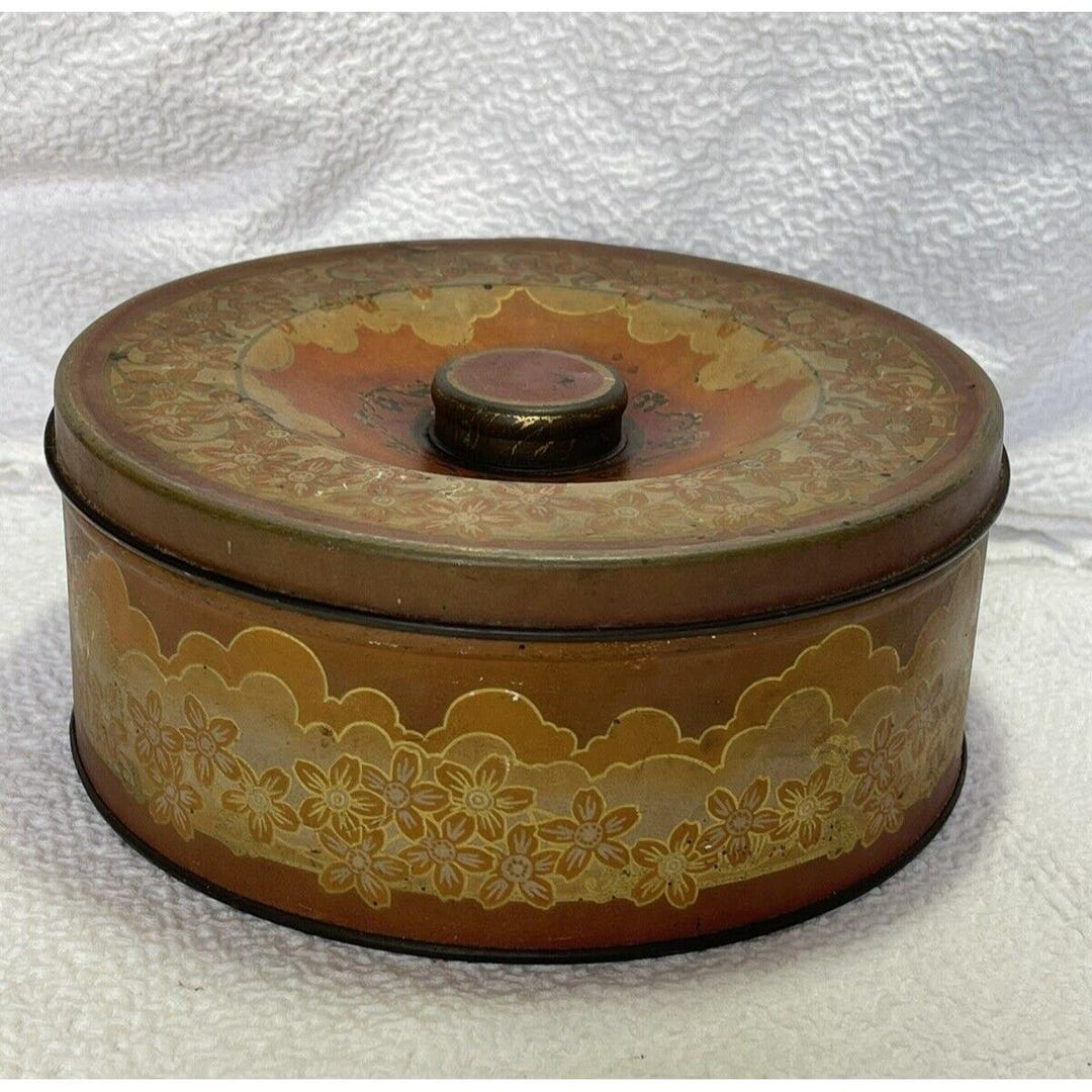 Nabisco Uneeda Round Red Tin With Flowers and Gold Accents Vintage - Etsy