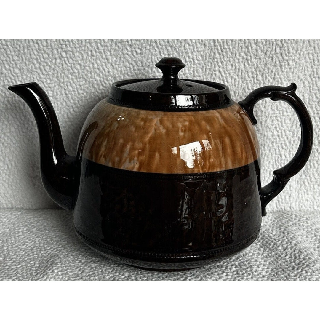 Vintage 40s Gibsons England Tea Pot Dark & Light Brown Drizzle - Etsy