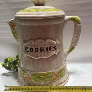Treasure Craft COOKIES Jar Pitcher off White Birch Yellow Dogwood ...