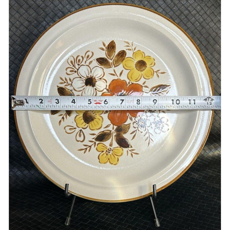 Stoneware by Excel 12 Inch Platter Linda Pattern Orange Yellow White ...