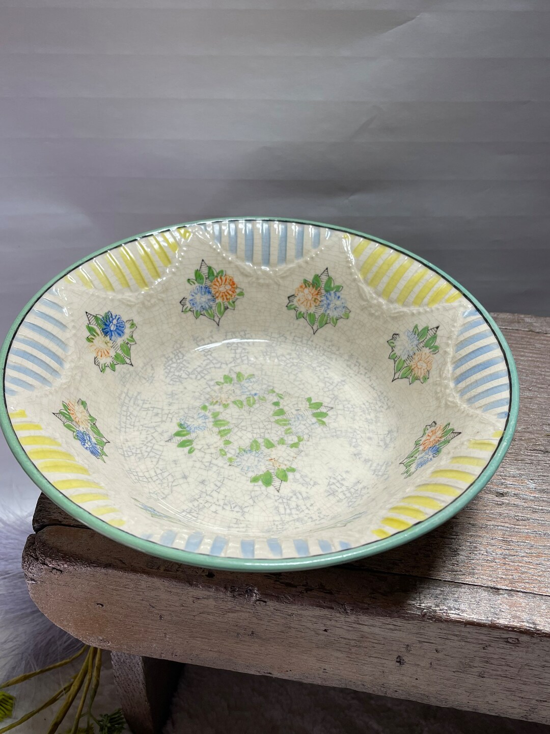 Antique PORCELAIN SERVING BOWL Unmarked, Old Antique Beautiful Bowl. an ...