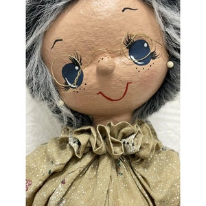 Rare Dip N Drape Paper Mache FOLK ART DOLL With a Holiday Snowman Dress ...