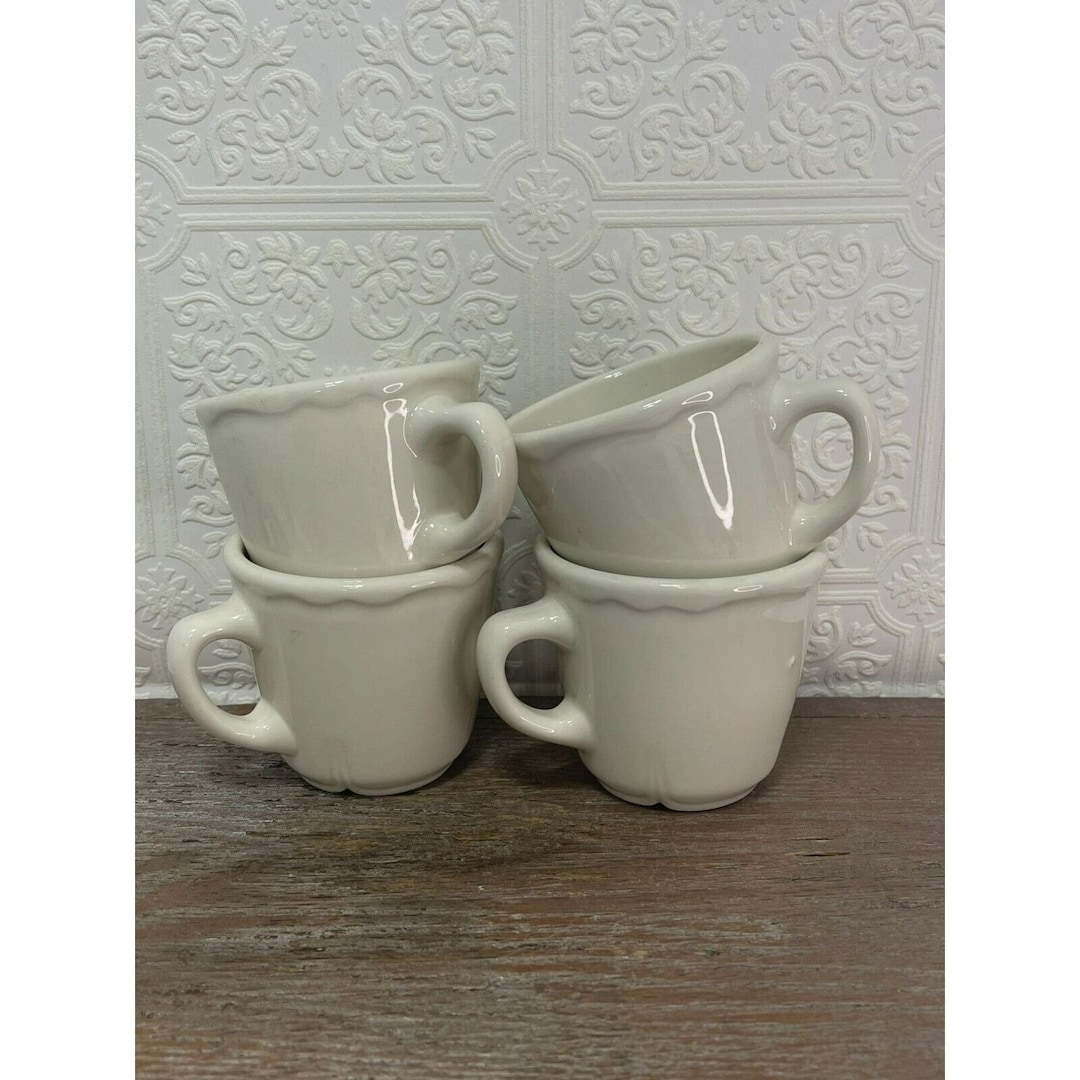 Vintage Homer Laughlin Ceramic Coffee/ Tea Mug Cup off White Ceramic Set of 4 - Etsy