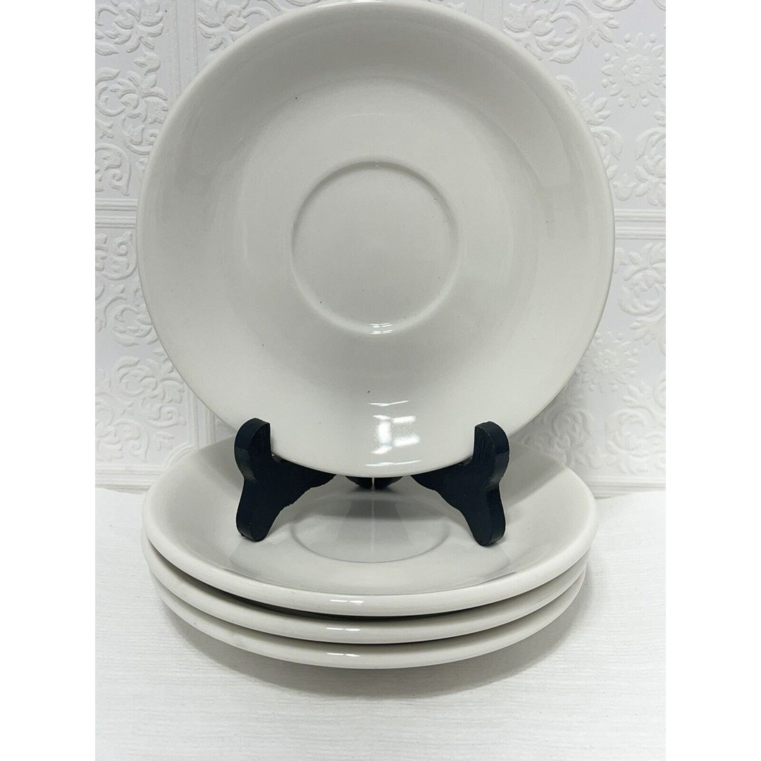 4 Buffalo China White 7 Inch Saucers Restaurant Ware Vintage - Etsy