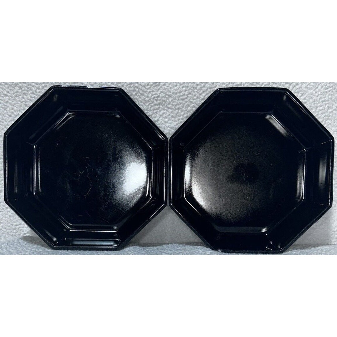 Arcoroc France Octagon Shaped Bowls Set of 2 Octime 1980s Vintage Black ...
